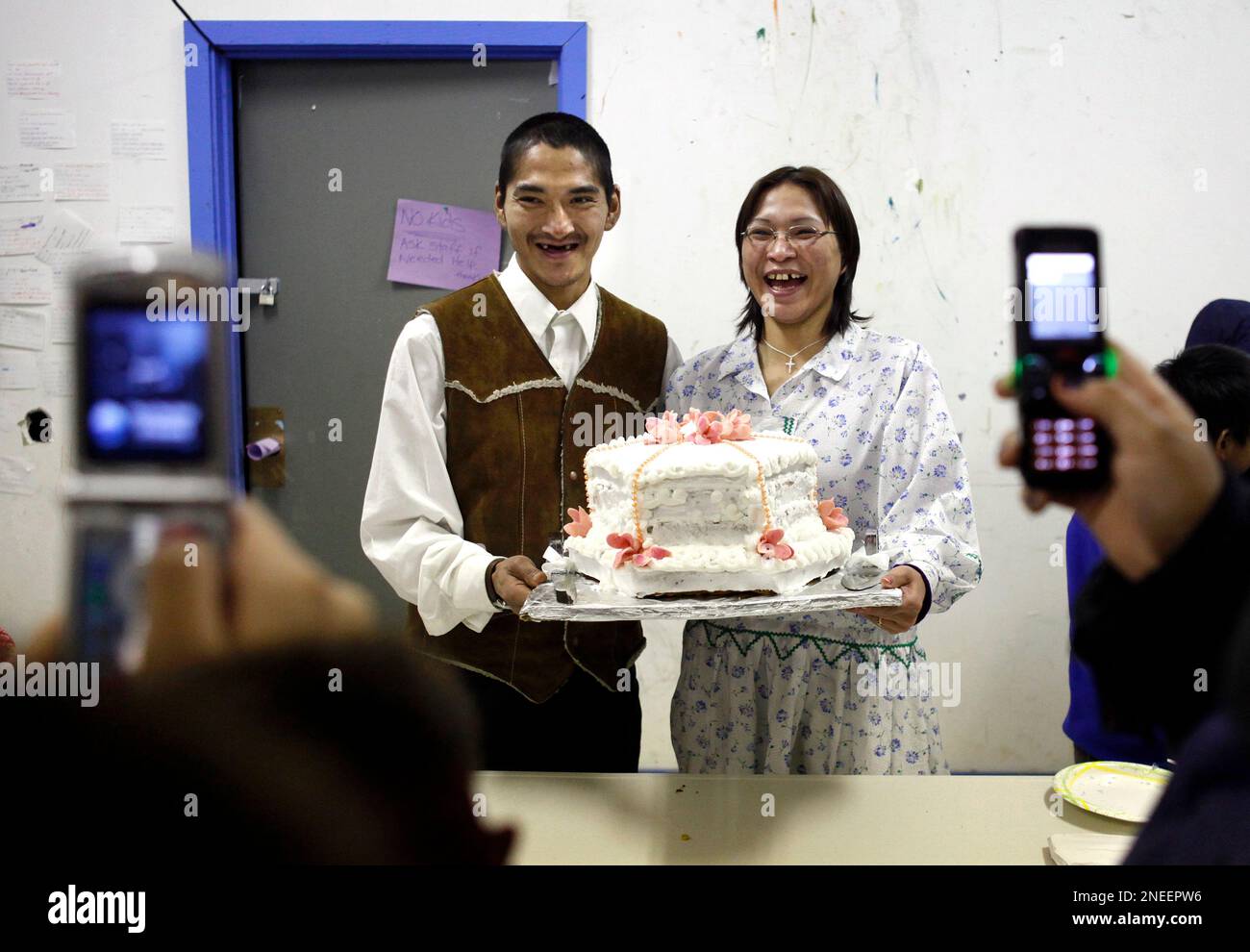Inupiat Eskimo newlyweds Alfred John Coffin and his Diana Coffin, pose ...