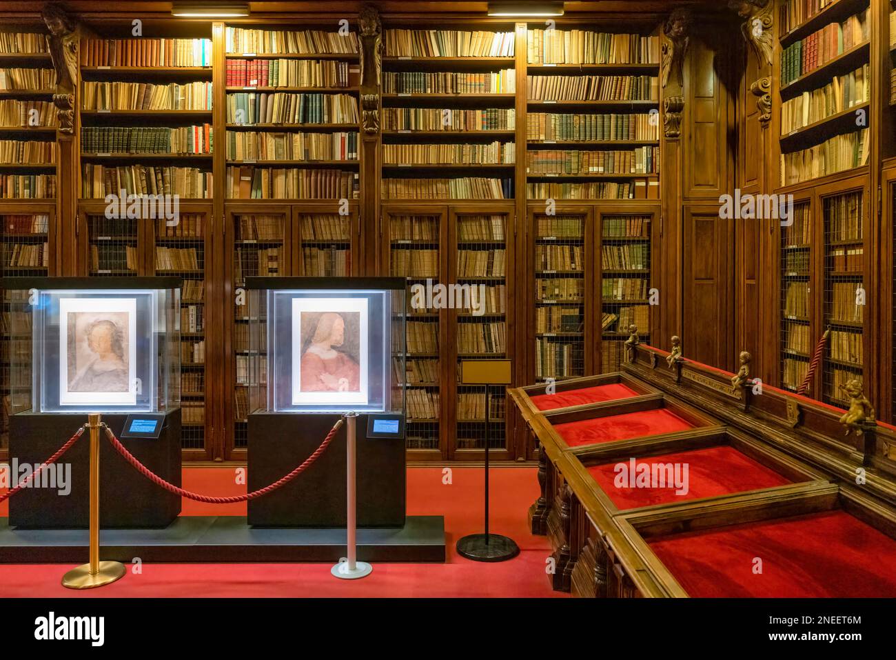 Milan Italy. Biblioteca Ambrosiana. Ambrosian Library inside Pinacoteca ...