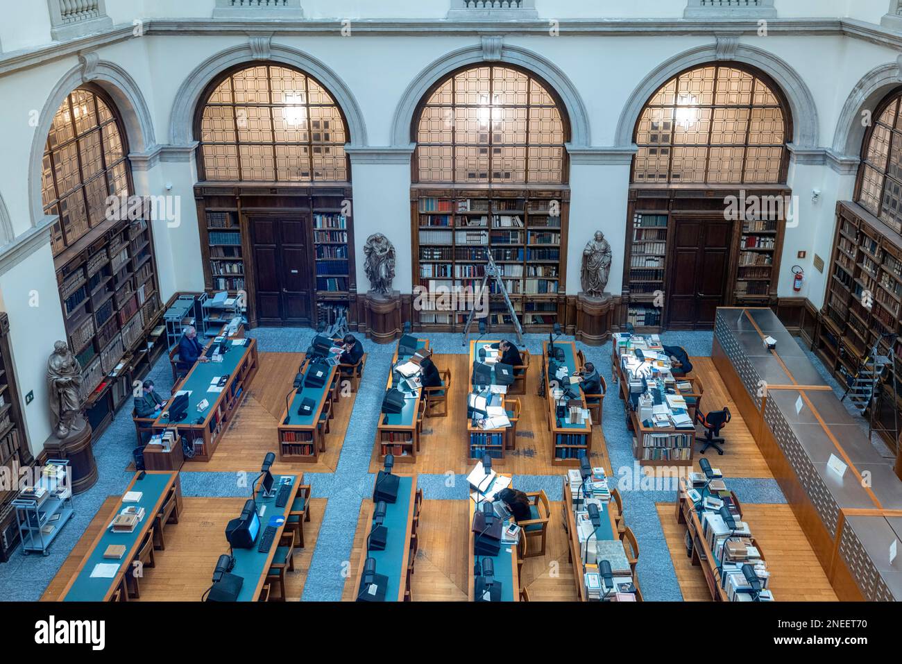 Milan Italy. Biblioteca Ambrosiana. Ambrosian Library inside Pinacoteca ...