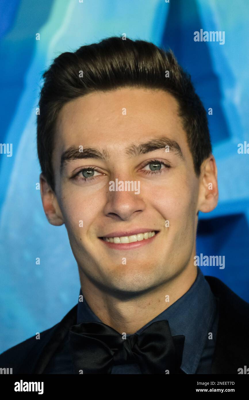 George Russell photographed at the AVATAR: THE WAY OF WATER World ...