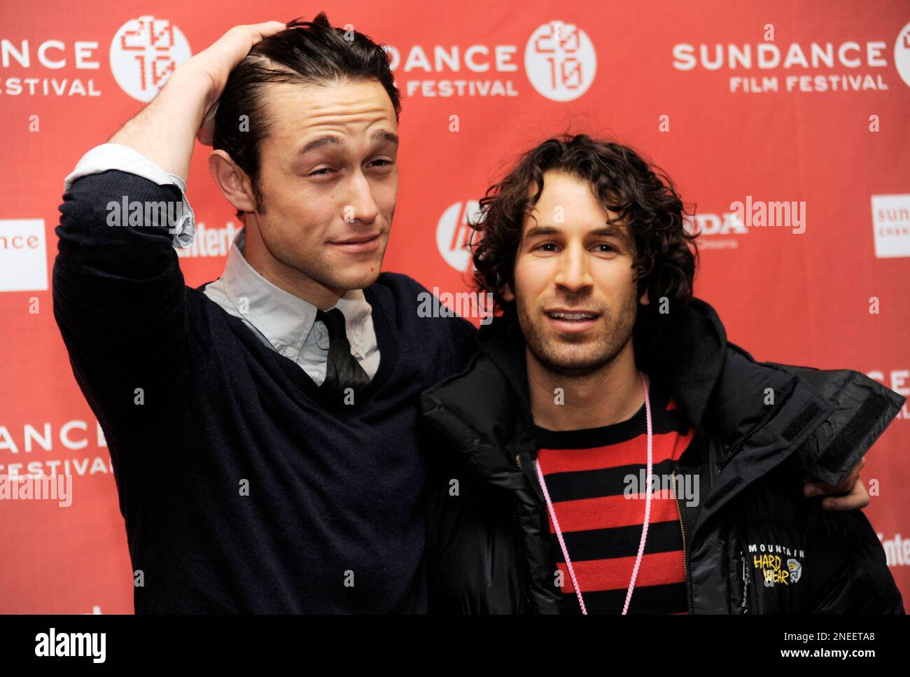 Spencer Susser, right, co-writer/director of the film "Hesher," poses ...