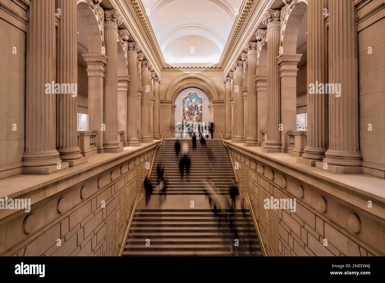 New York. Manhattan. The Metropolitan Museum MET. The main staircase to ...
