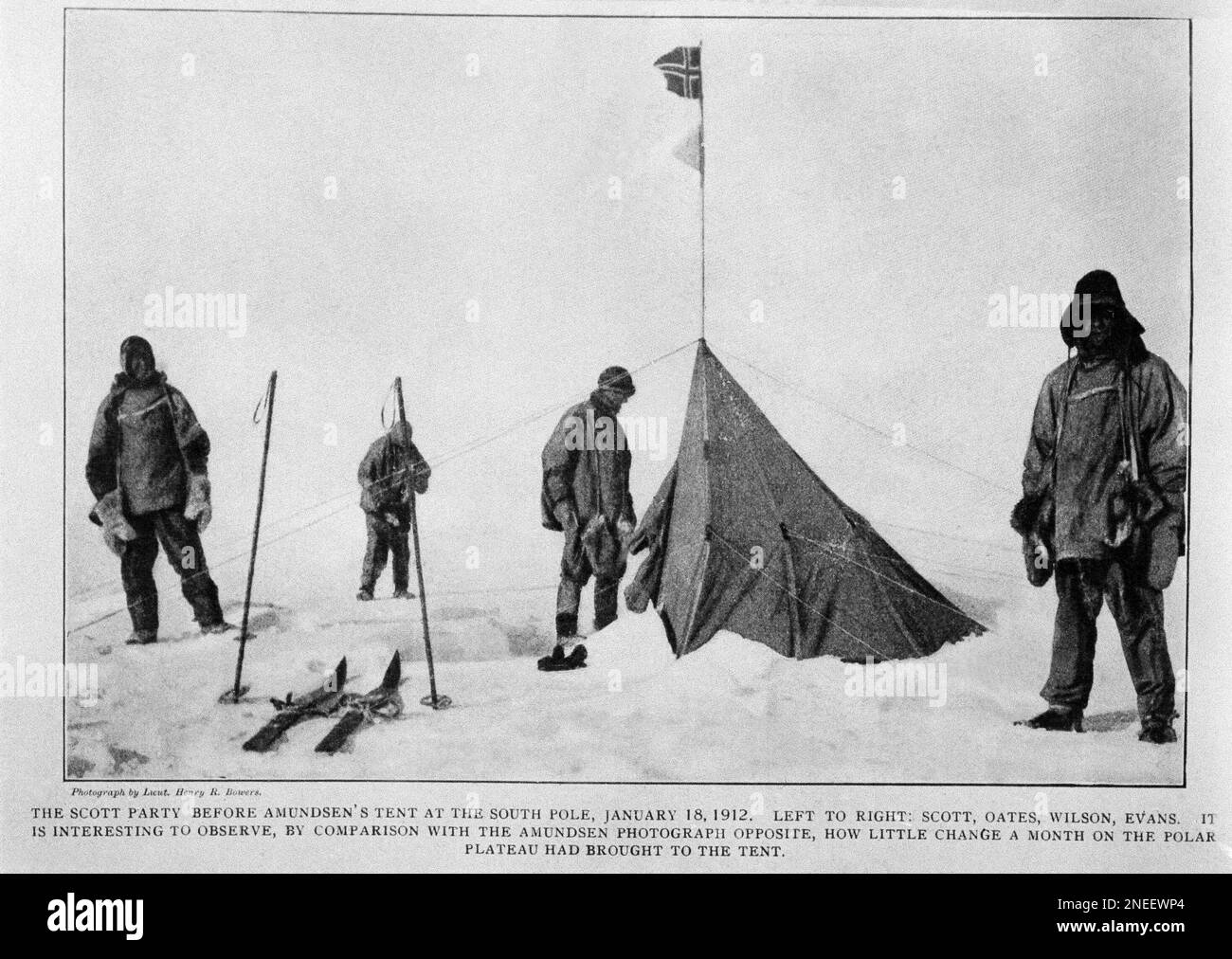 The Scott Party before Roald Amundsen's tent at the South Pole, Jan. 18 ...