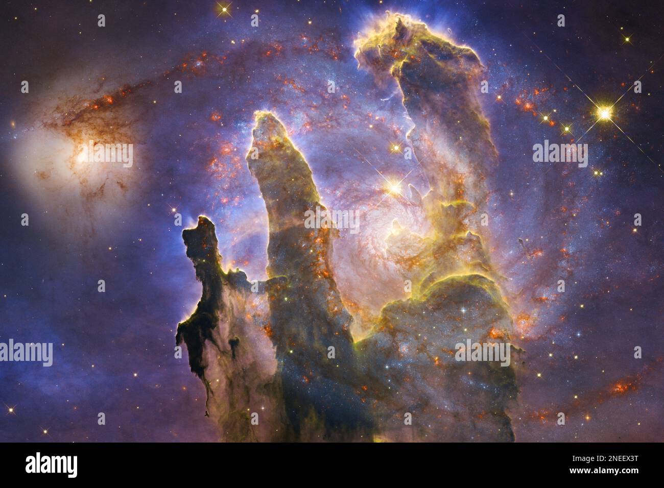 Nebulae and stars in outer space, glowing mysterious universe. Elements of this image furnished ...