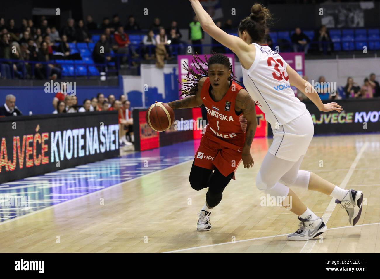 Belgrade, Serbia, 9 February 2023. Shavonte Zellous of Croatia in ...