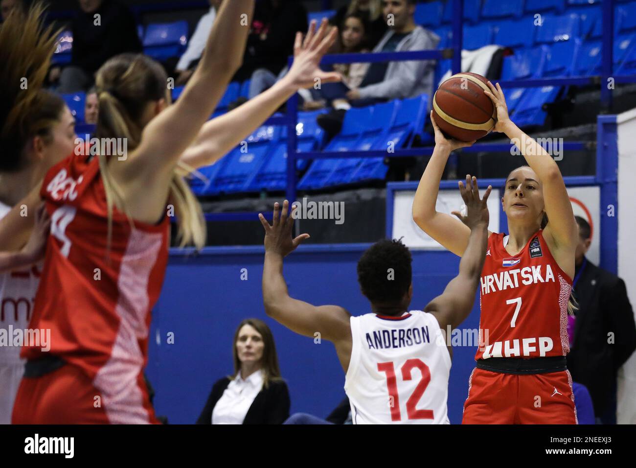Belgrade, Serbia, 9 February 2023. Matea Tadic of Croatia in action ...