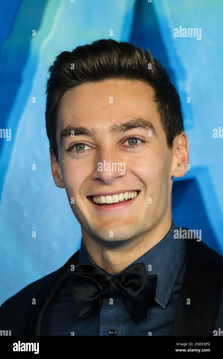 George Russell photographed at the AVATAR: THE WAY OF WATER World ...