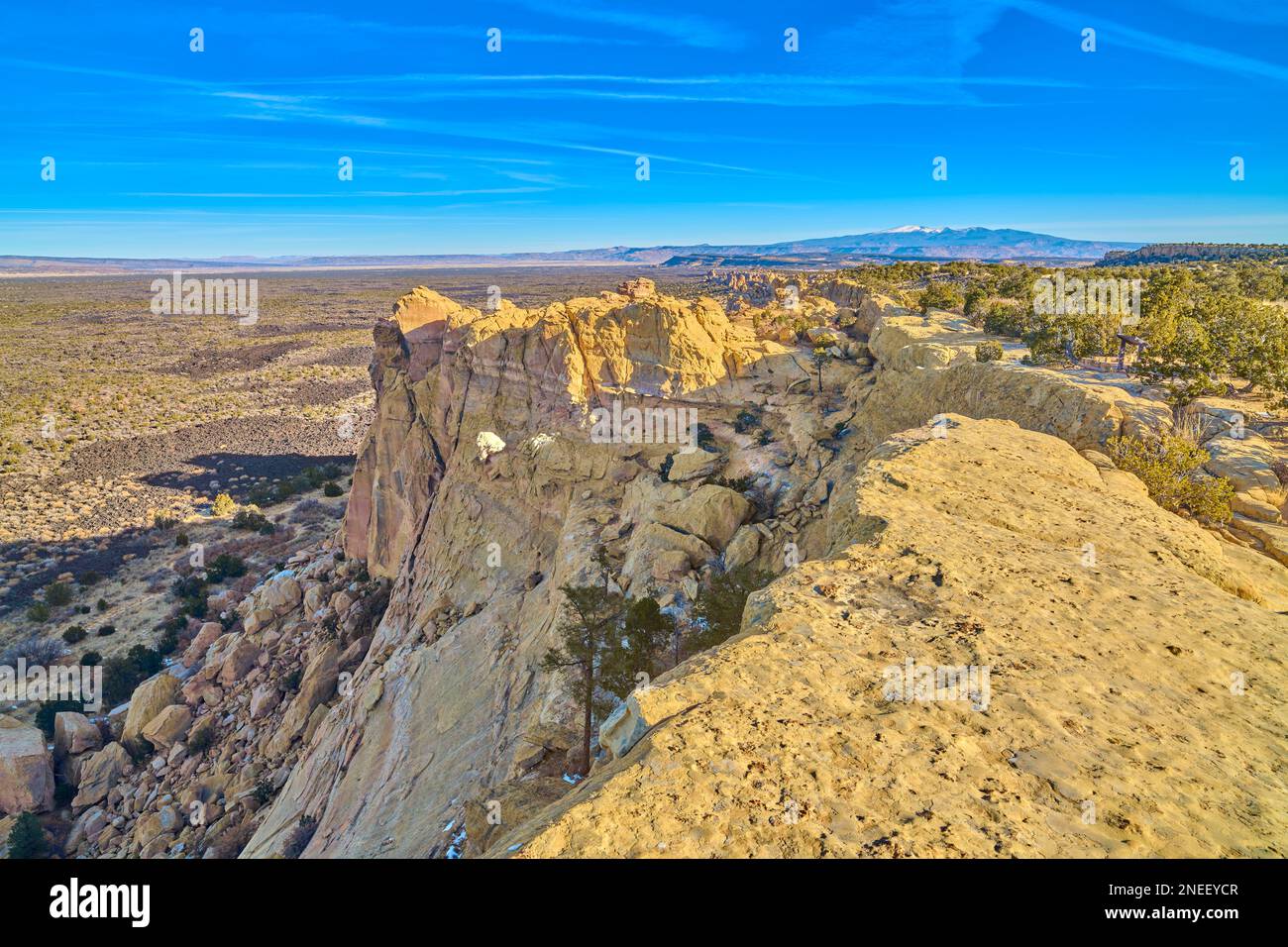 Sandstone cliffs at El Mapais National Monument, New Mexico Stock Photo ...