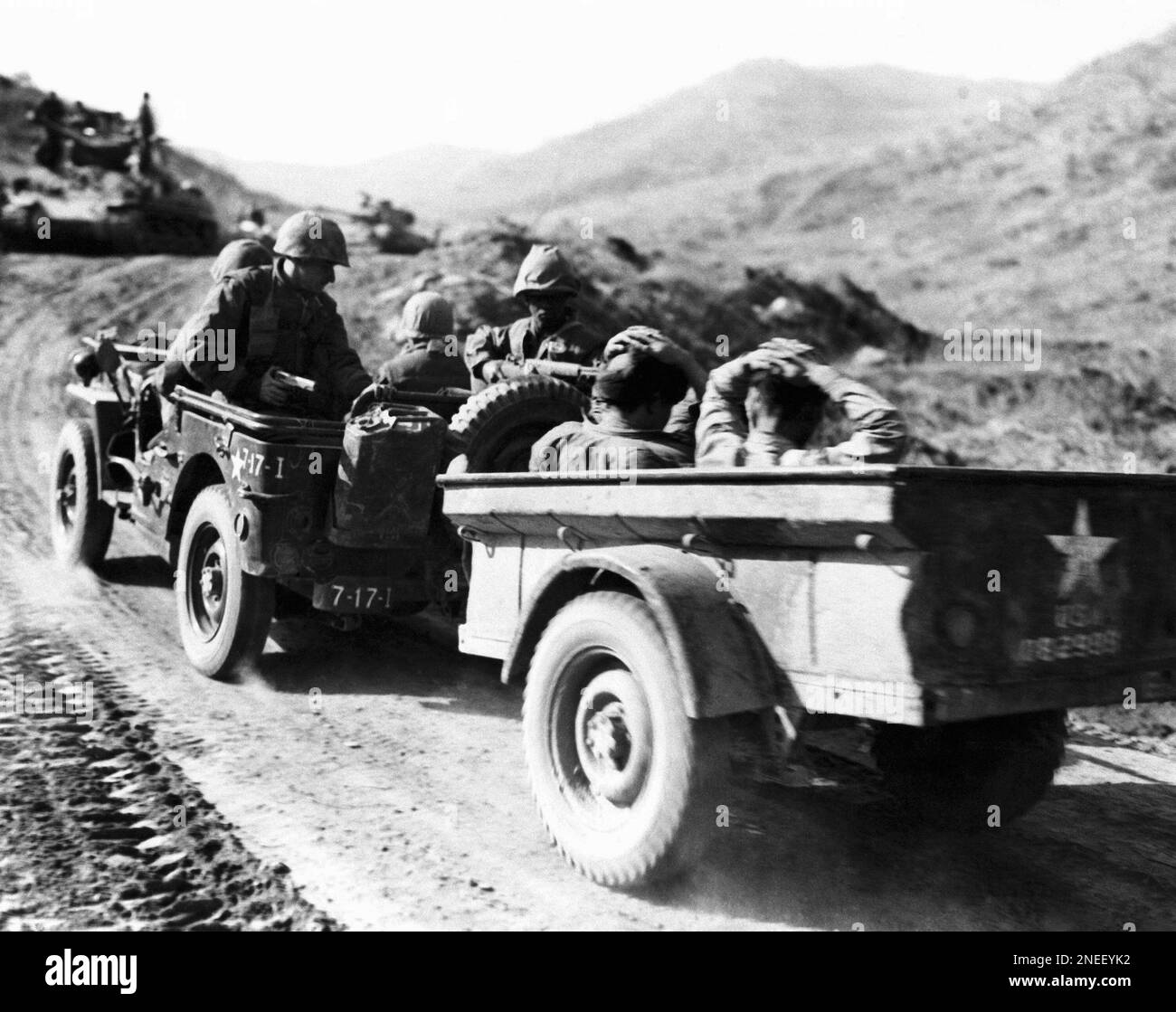 Chinese Communist soldiers, captured during the Battle for Pork Cho ...