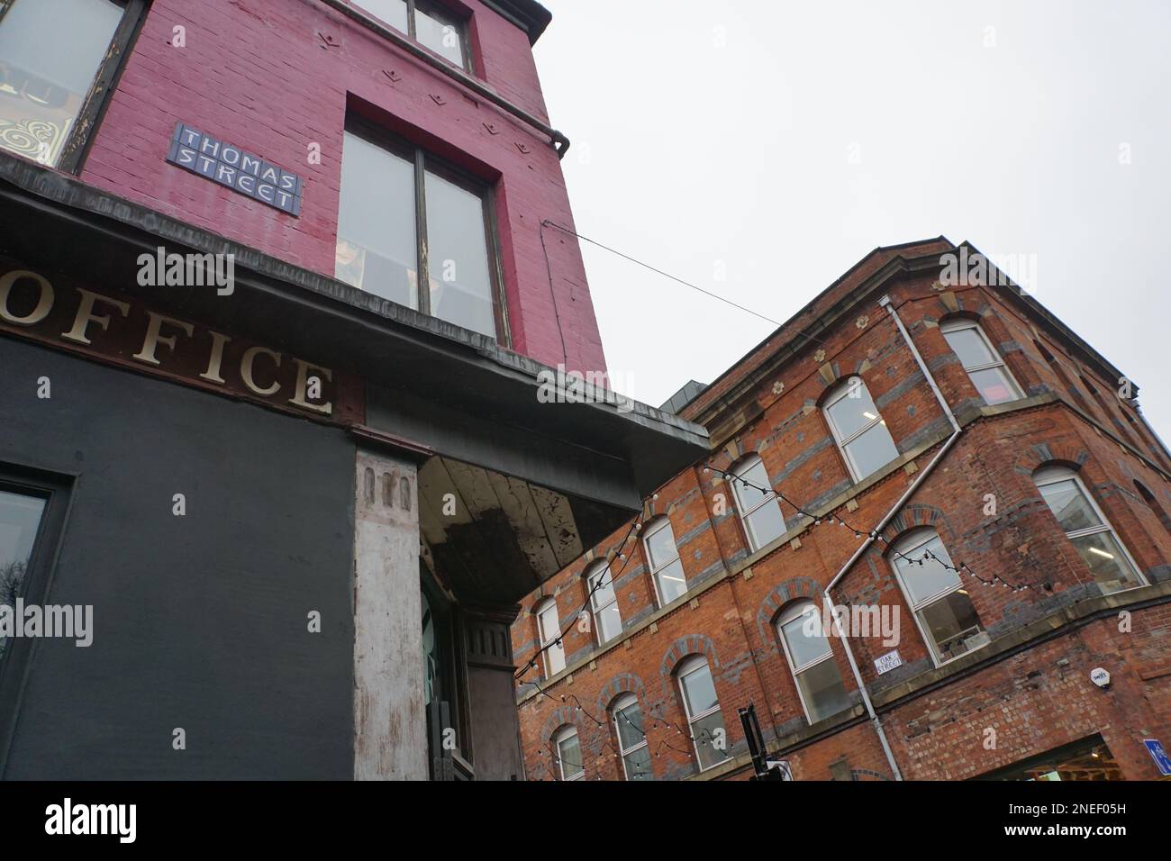 Two buildings in the Northern Quarter of Manchester Stock Photo - Alamy