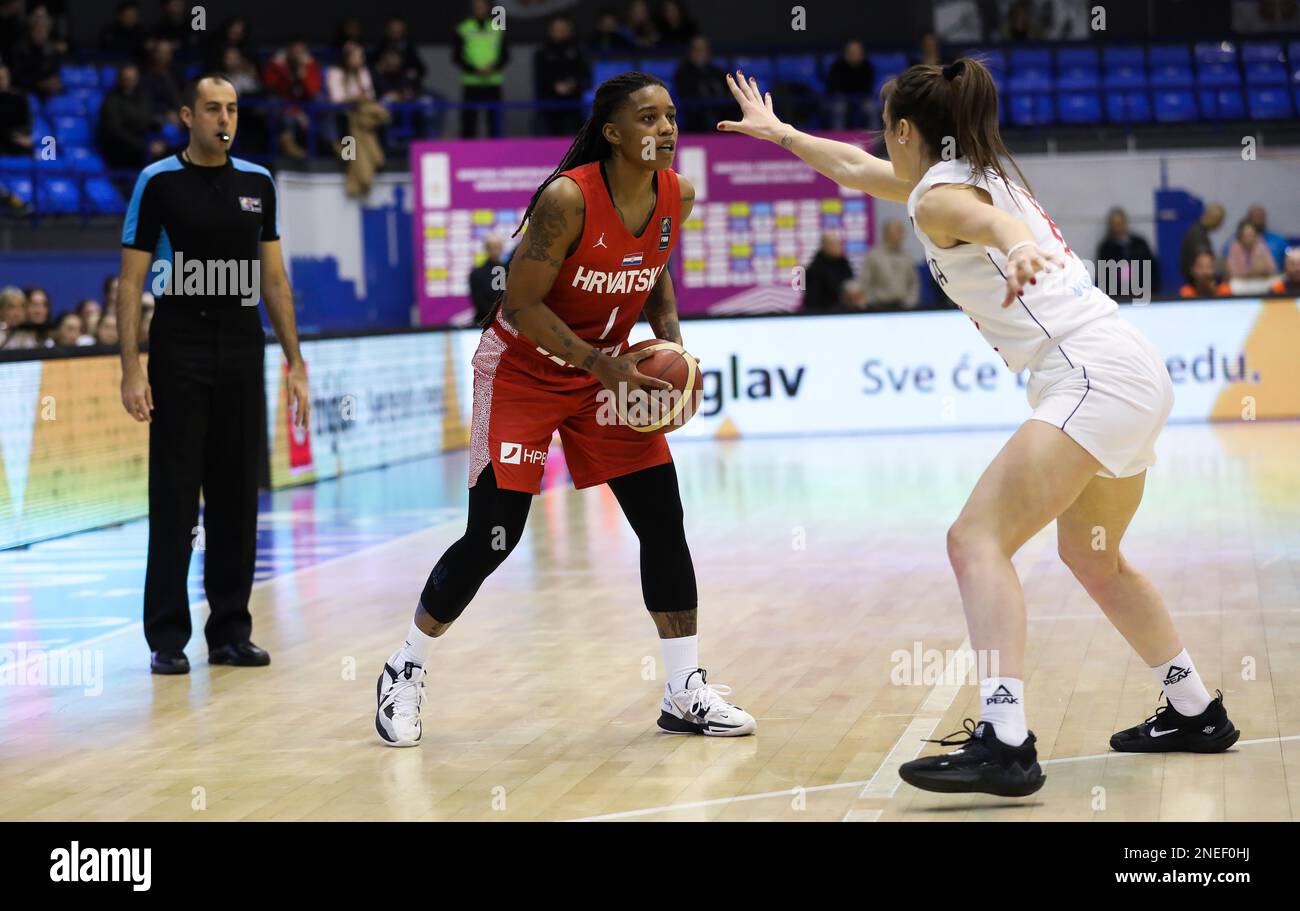 Belgrade, Serbia, 9 February 2023. Shavonte Zellous of Croatia in ...