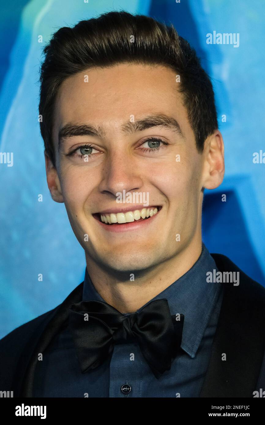 George Russell photographed at the AVATAR: THE WAY OF WATER World ...