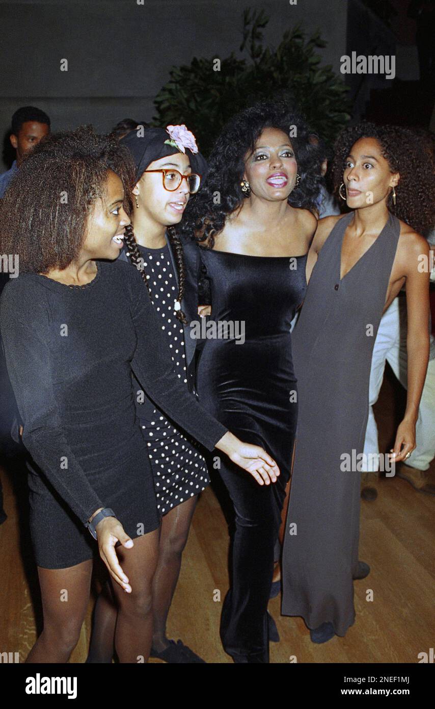 Singer Diana Ross, third left, is joined by daughters, from left, Rhonda, Tracee and Chudney at ...