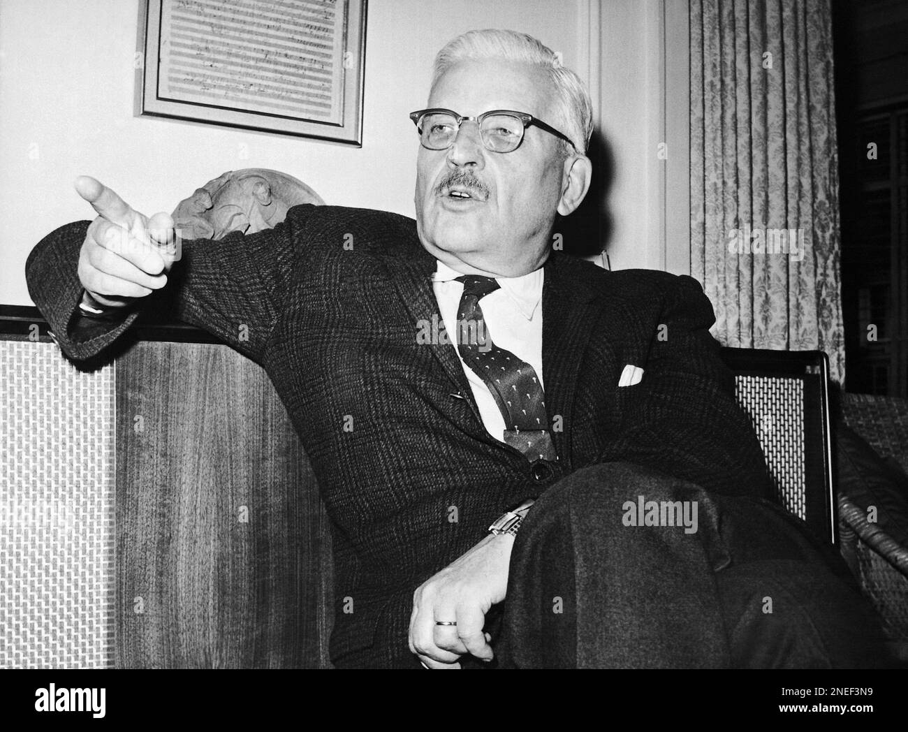 Former Austrian Chancellor Kurt von Schuschnigg gestures in St. Louis ...