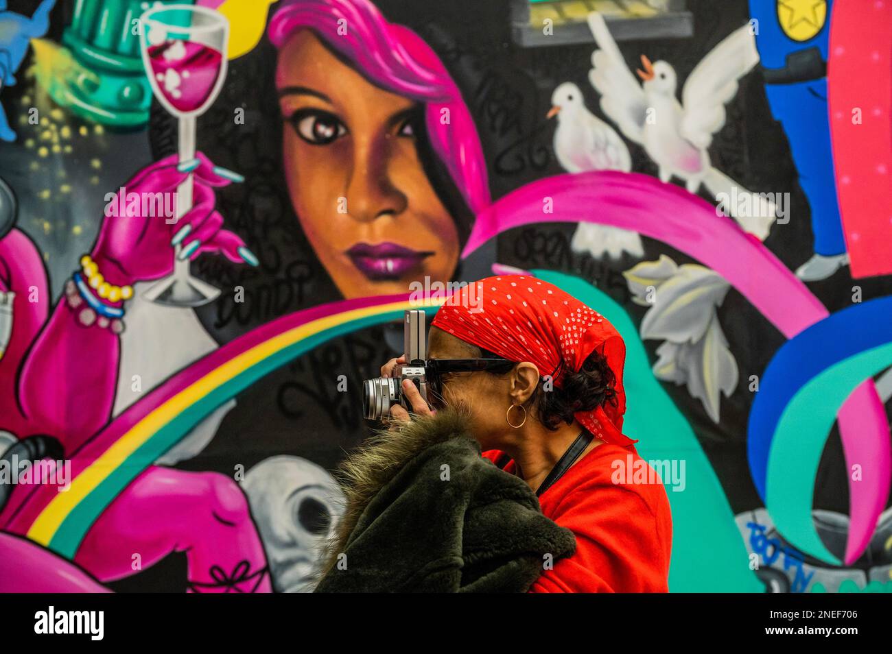London, UK. 16th Feb, 2023. Lady Pink's Graffiti Experience ...