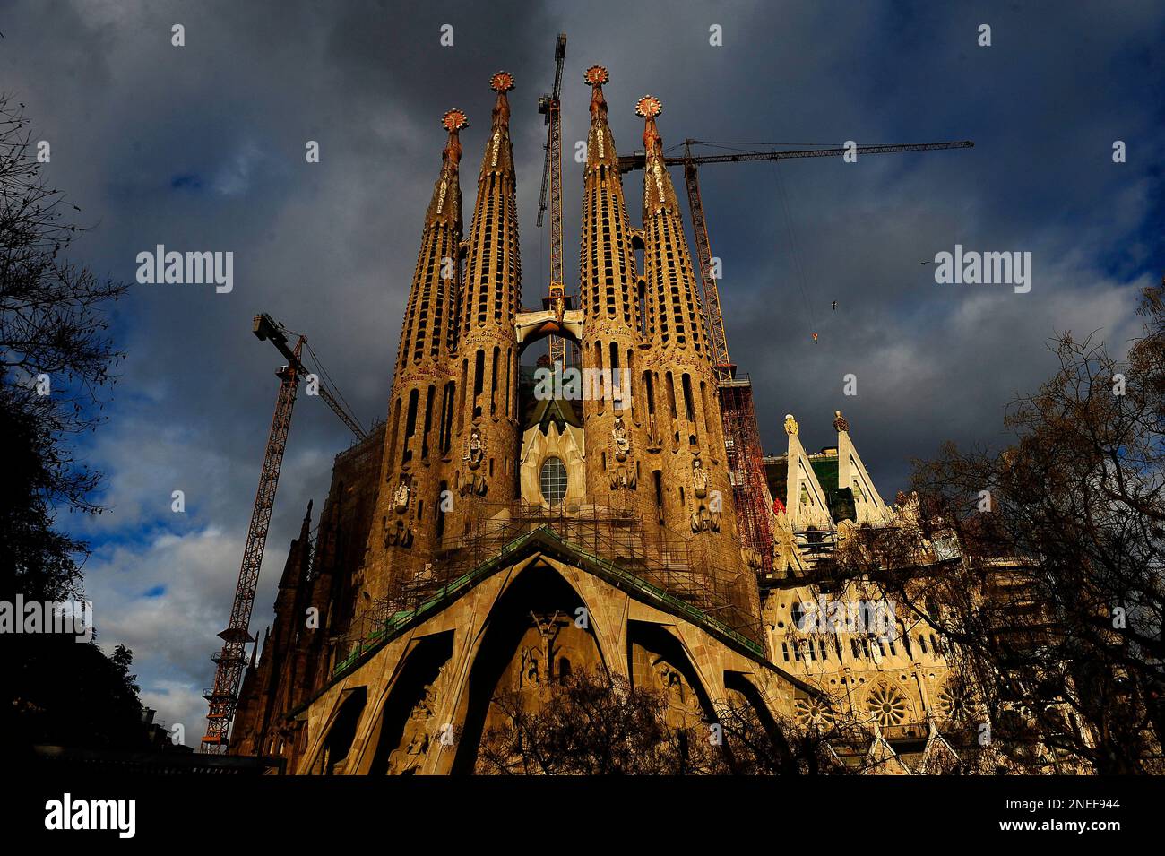 This photo taken Jan. 13, 2010 shows Antoni Gaudi's Sagrada Familia ...