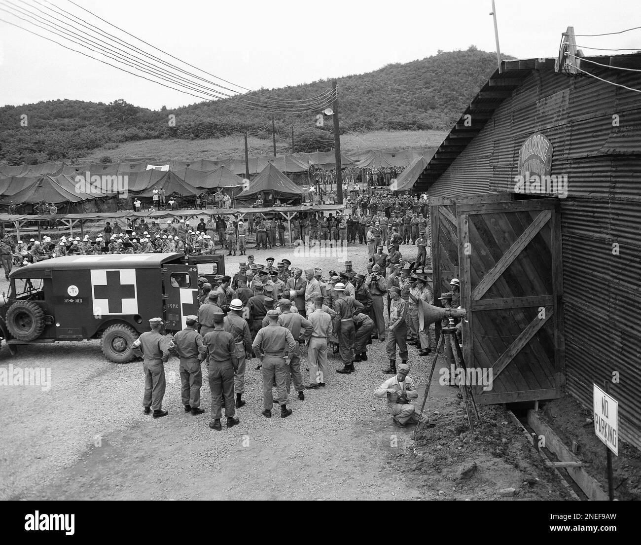This was the scene at Freedom Village, Munsan, as ambulances arrive ...