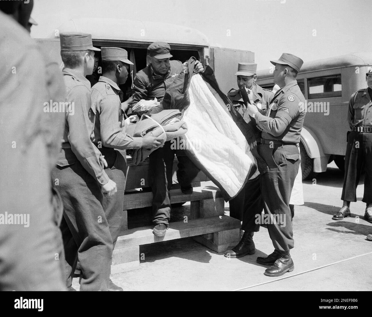 Capt. Marin W. Green, Lawton, Okla., leaves a communist ambulance at ...
