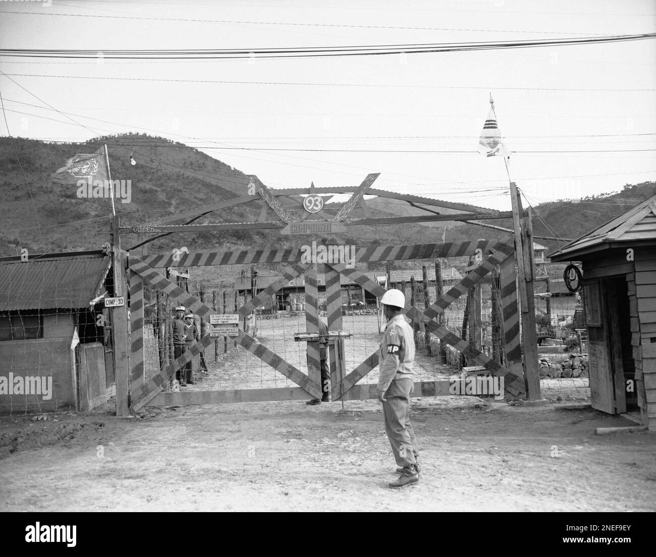 General view at main entrance to communist prisoner of war compound #93 ...