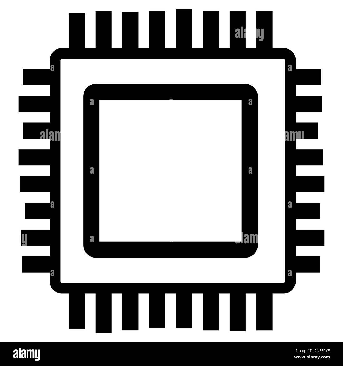 Silhouette of simple schematic chip or component for microcircuits ...