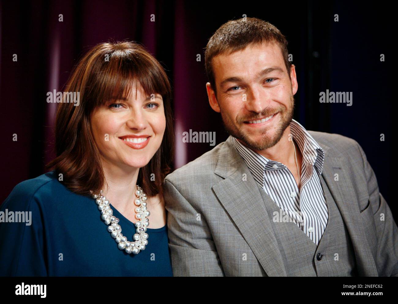 Actors Lucy Lawless and Andy Whitfield pose for a portrait Tuesday, Jan ...