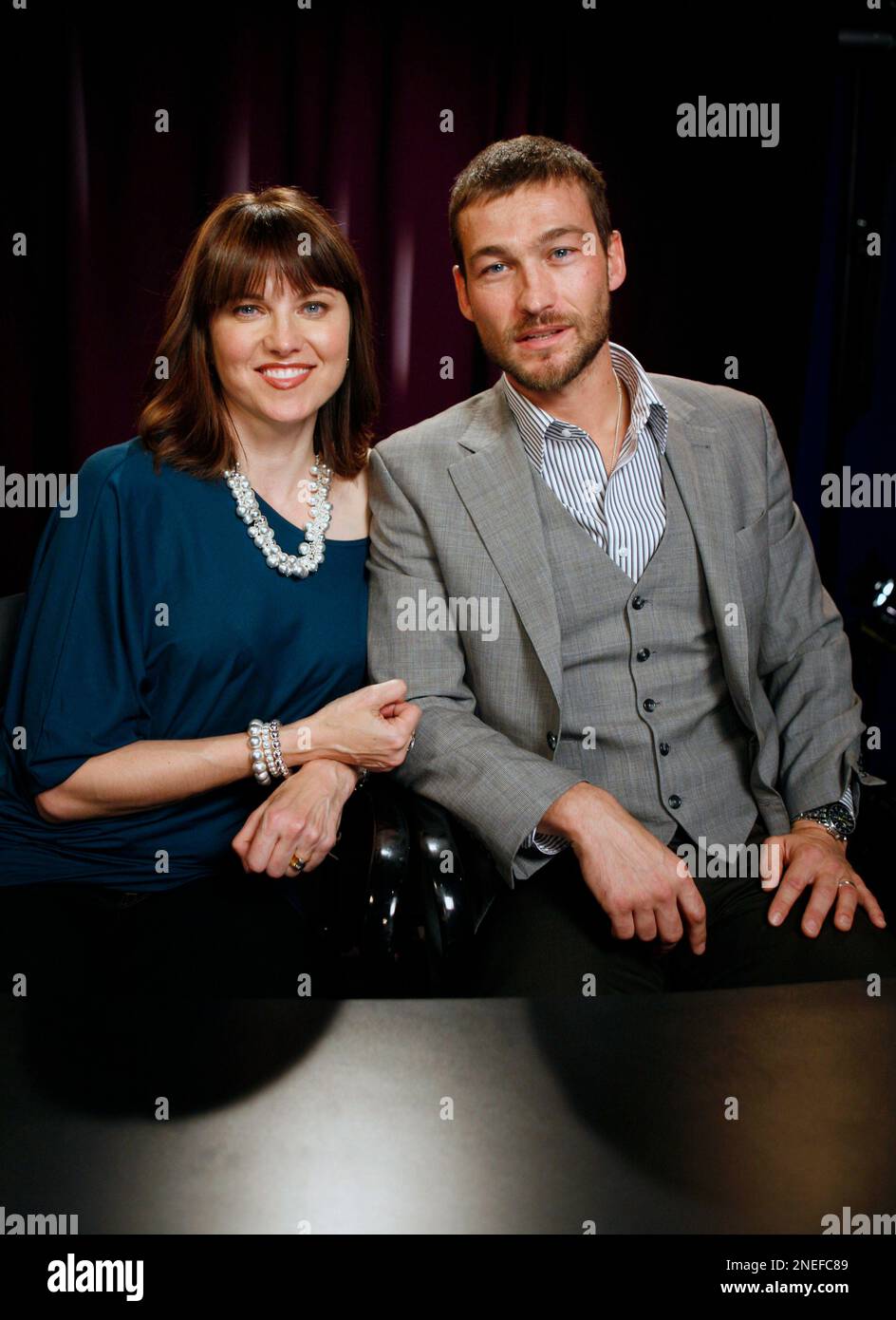 Actors Lucy Lawless and Andy Whitfield pose for a portrait Tuesday, Jan ...