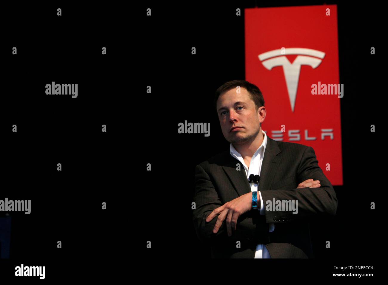 Tesla product architect and CEO Elon Musk speaks at the North American ...