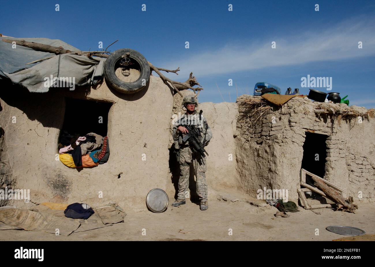 A U.S. soldier (name unavailable) from the 293rd Military Police ...