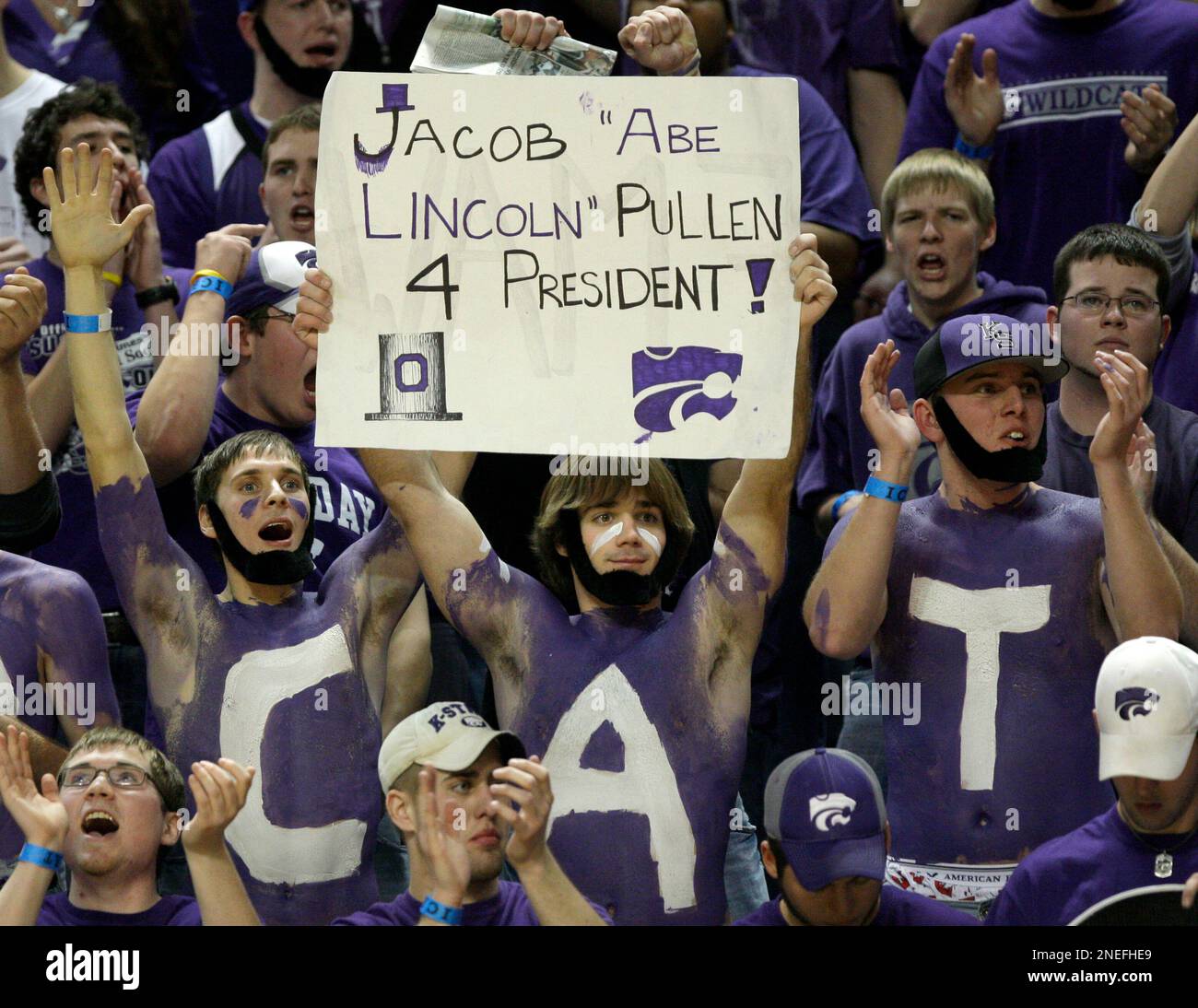 Kansas State students Chris Constant, left, Geoffrey Miller, center ...