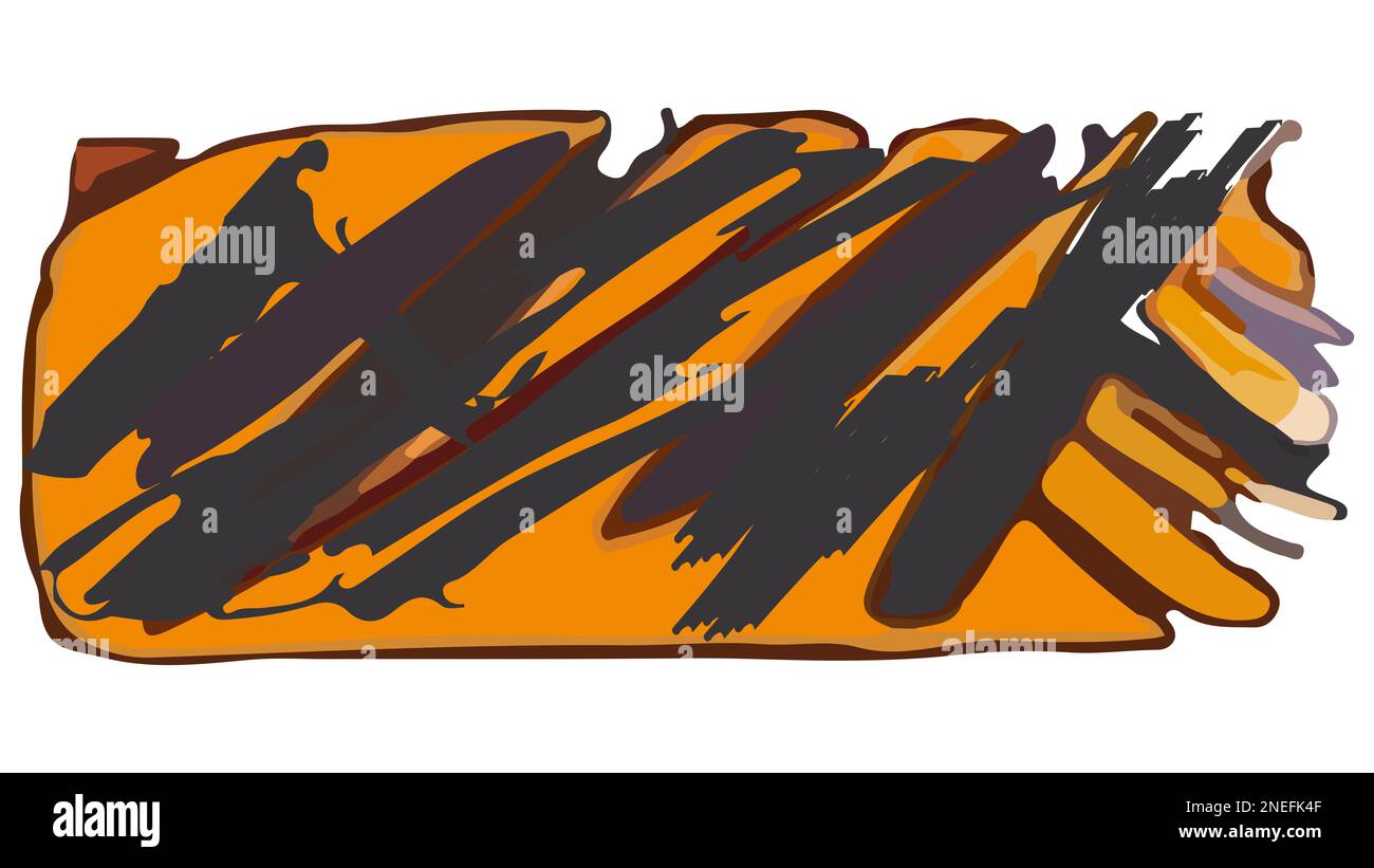 Brown rectangular shape with diagonal brush strokes in grunge style ...