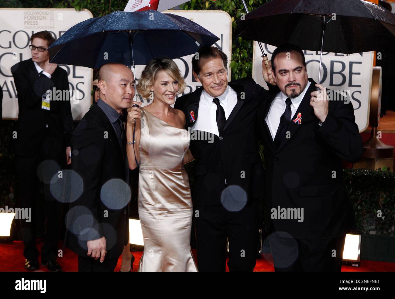 From left, C.S. Lee, Julie Benz, James Remar and David Zayas arrive at ...