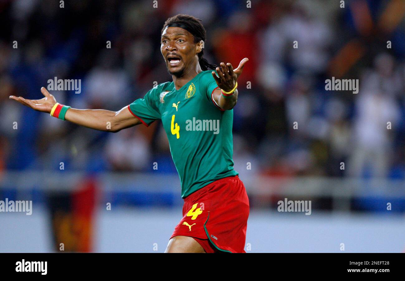 Cameroon's Rigobert Song gestures during Cameroon's African Cup of ...