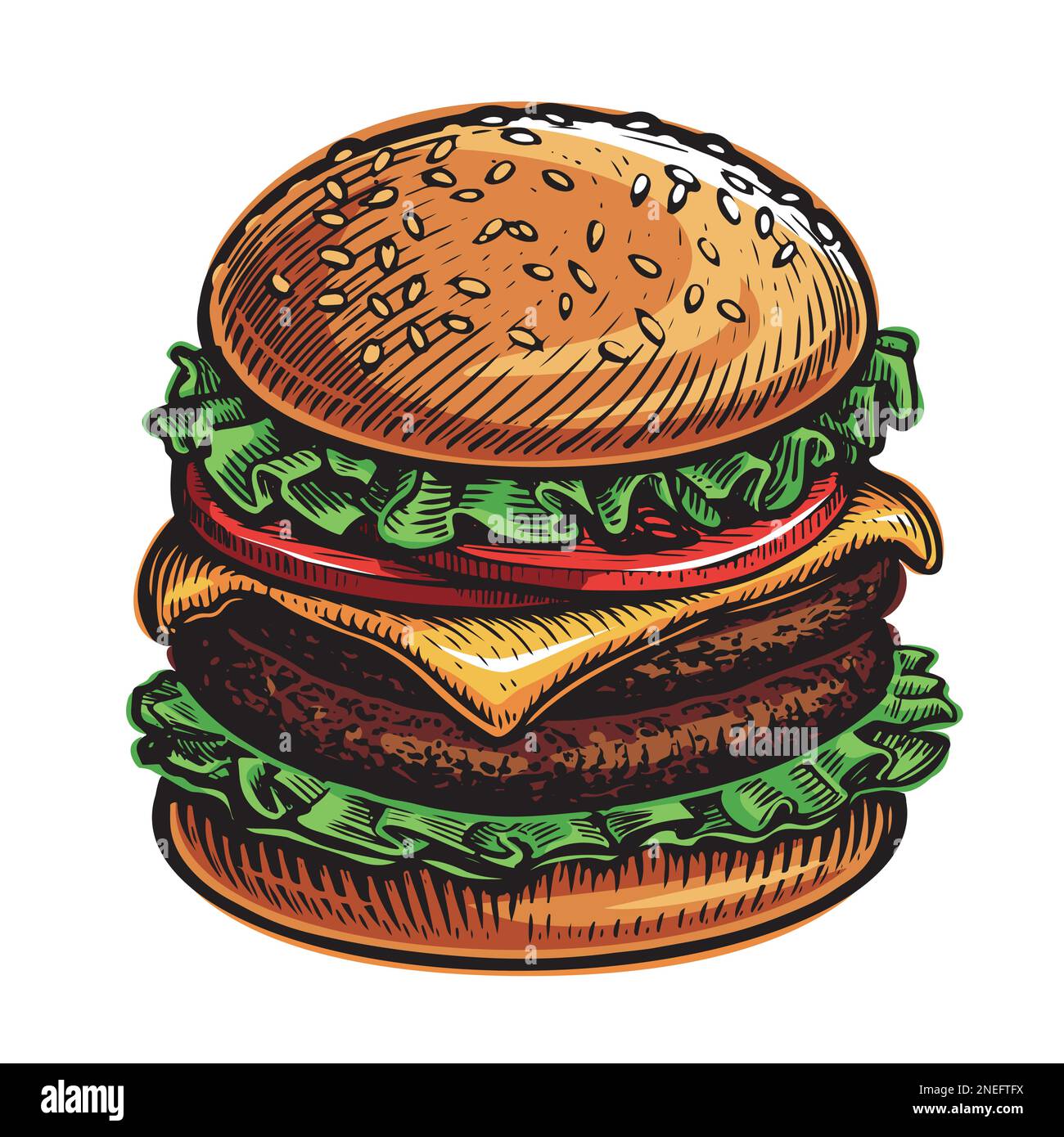 Big Burger isolated. Cheeseburger for fast food restaurant menu ...