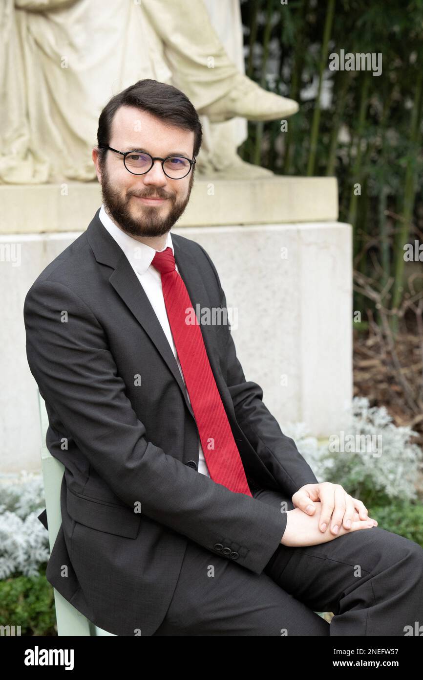 Deputy of the group Socialistes et apparentes, Arthur Delaporte poses ...