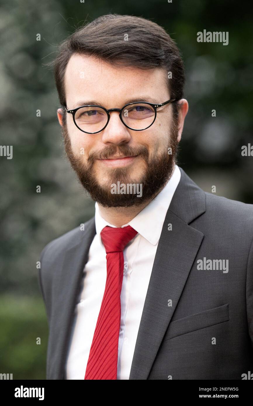 Deputy of the group Socialistes et apparentes, Arthur Delaporte poses ...