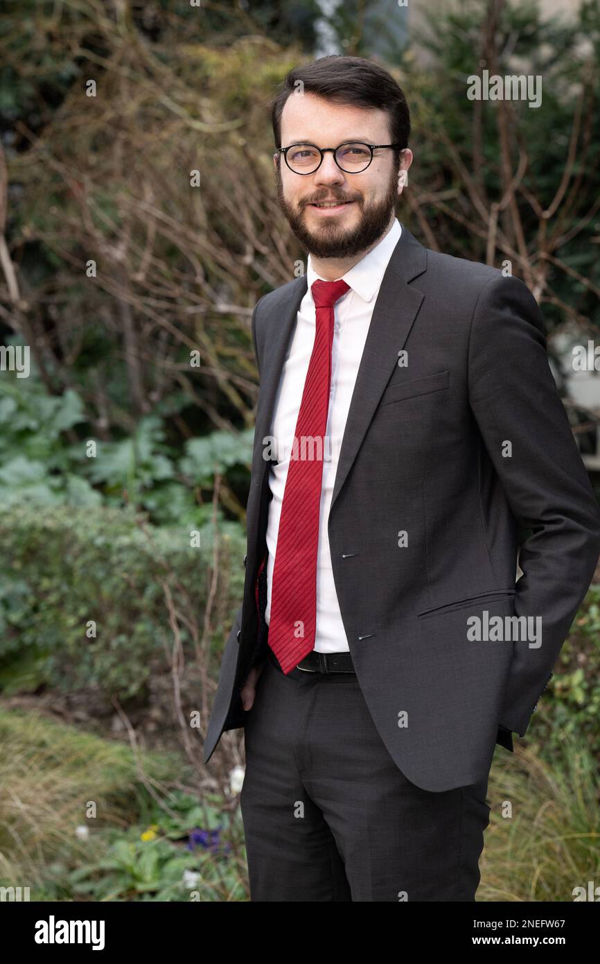 Deputy of the group Socialistes et apparentes, Arthur Delaporte poses ...