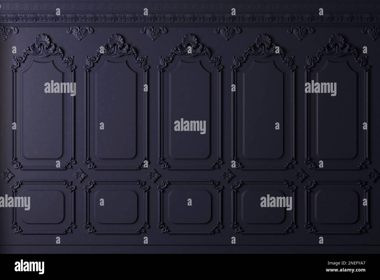 Classic wall of blue denim wood panels Stock Photo - Alamy