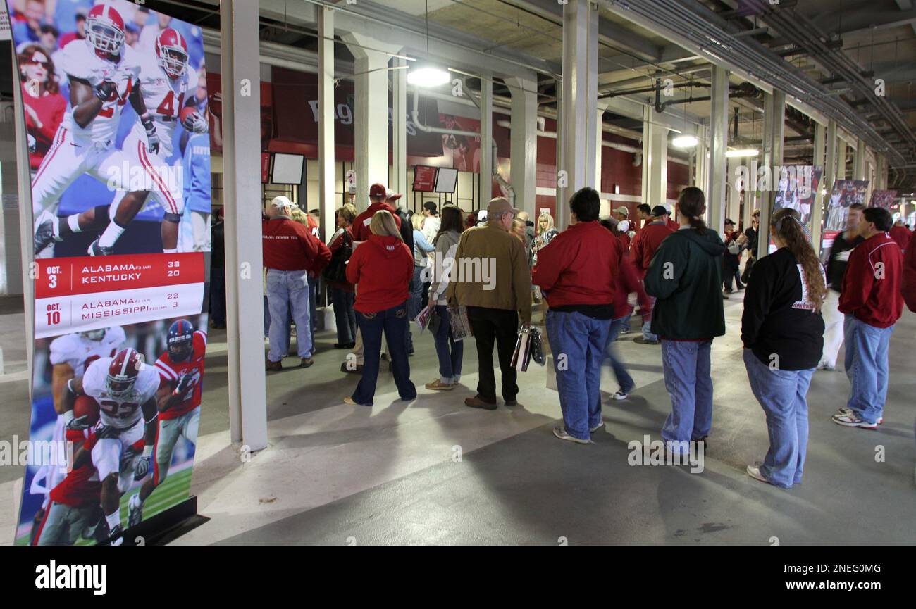 Commemorative posters remembering the season line the inside of the ...