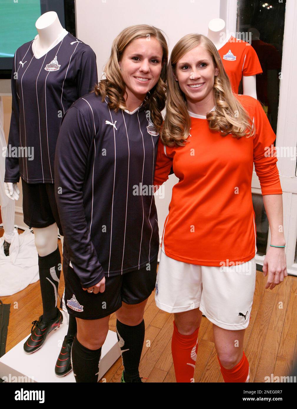 Veteran Women's Professional Soccer player Cat Whitehill, left, and ...