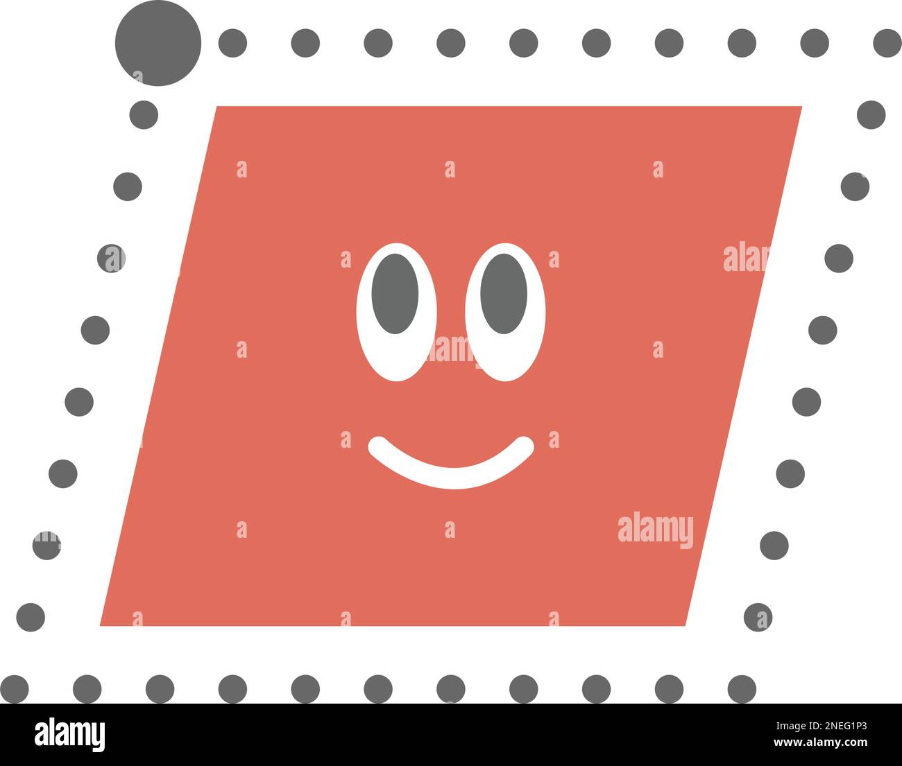 Dotted parallelogram shape for tracing lines for preschool and ...
