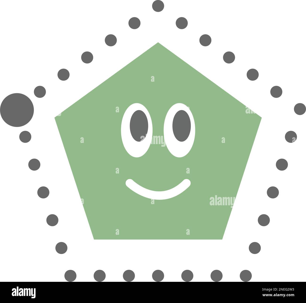 Dotted pentagon shape for tracing lines for preschool and kindergarten ...