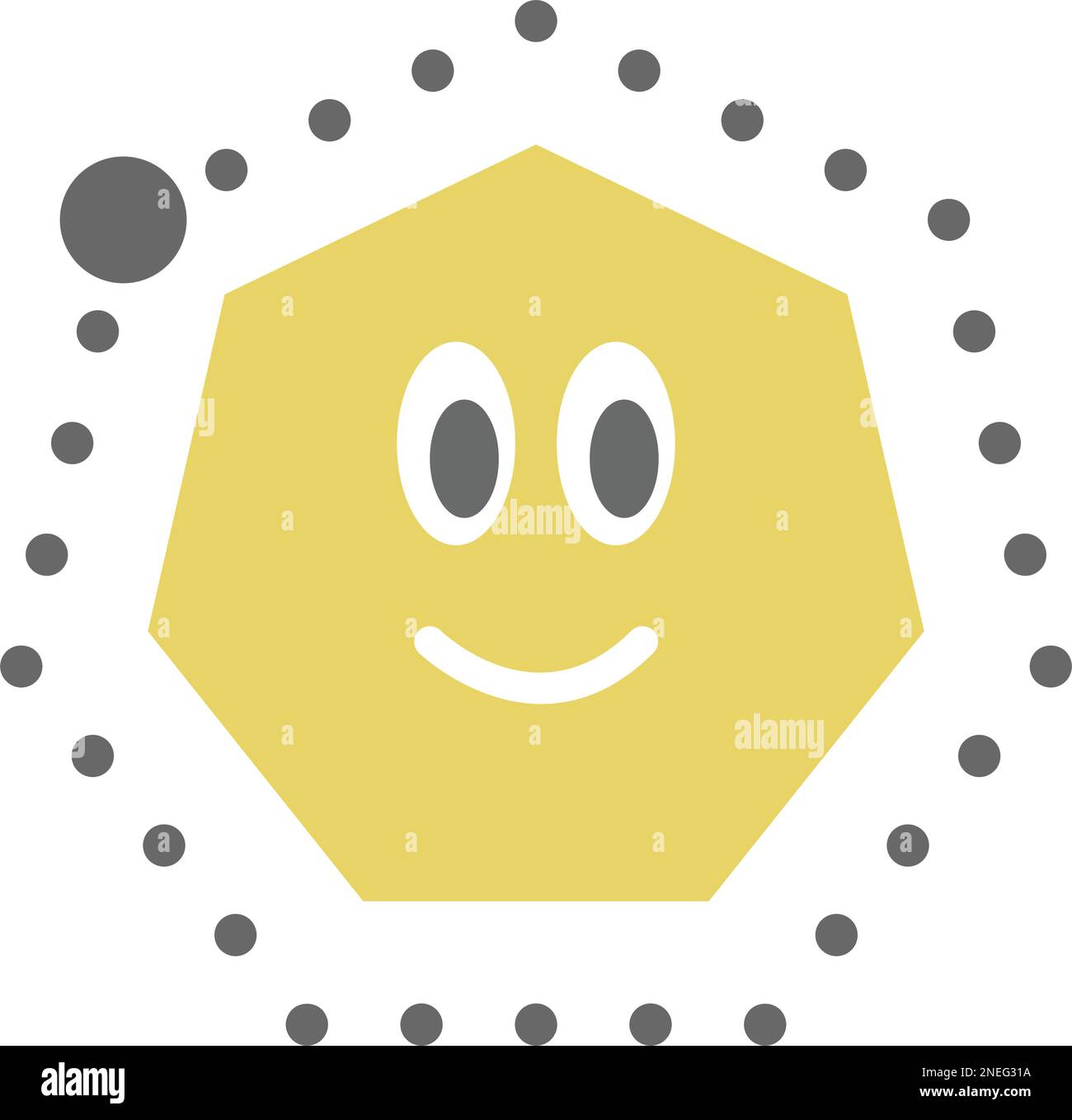 Dotted heptagon shape for tracing lines for preschool and kindergarten ...