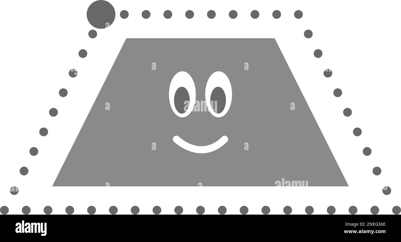 Dotted trapezium shape for tracing lines for preschool and kindergarten ...