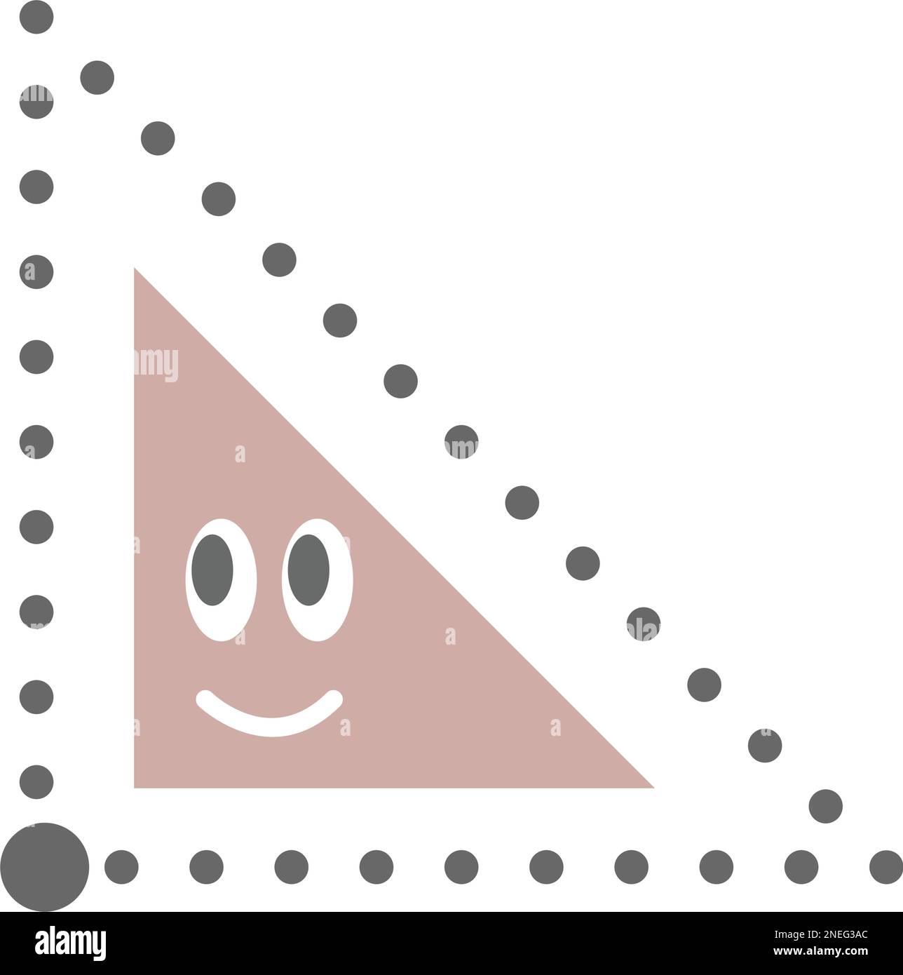 Dotted right angle shape for tracing lines for preschool and ...