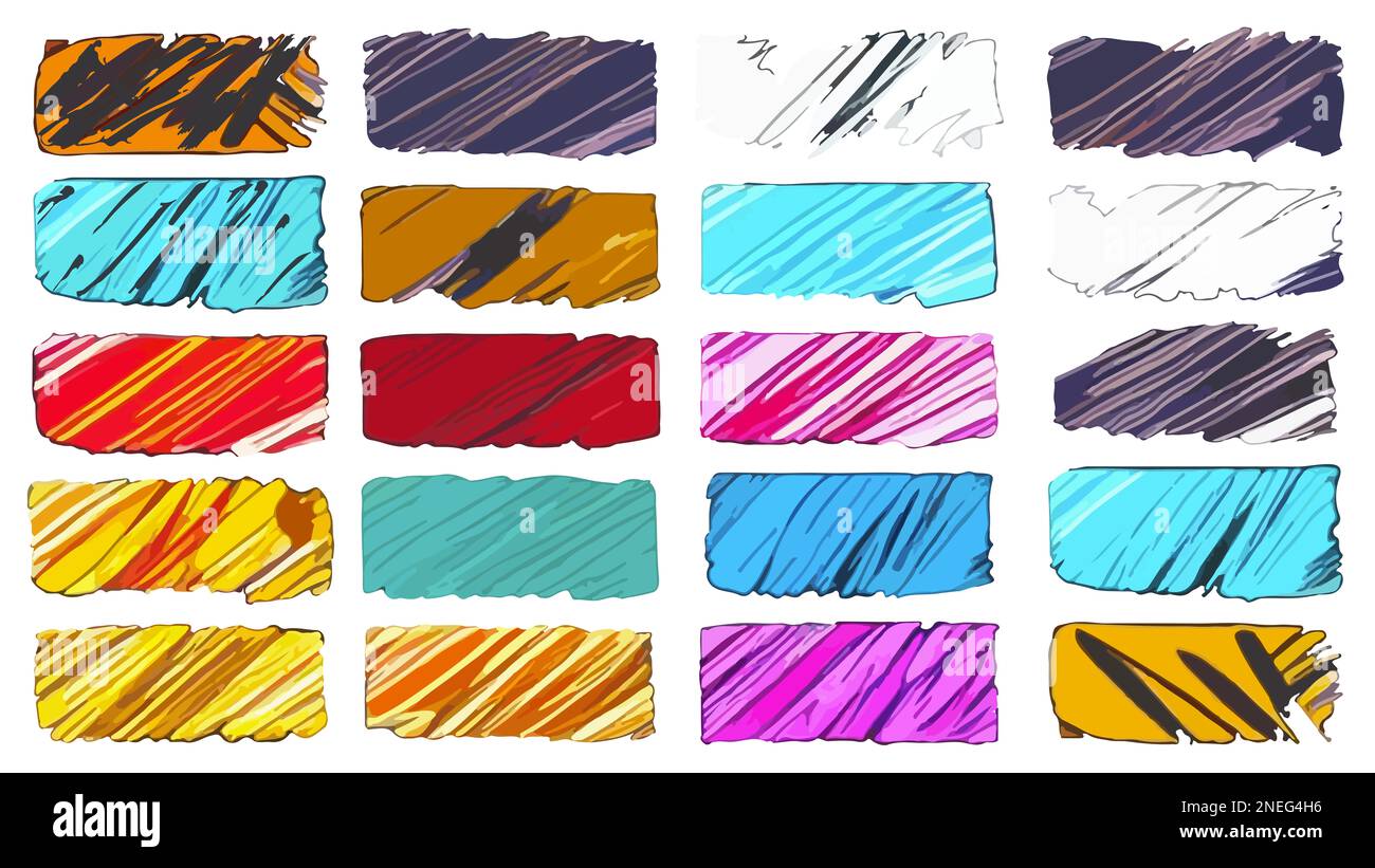 Set of colorful design elements with rectangular shapes with diagonal ...