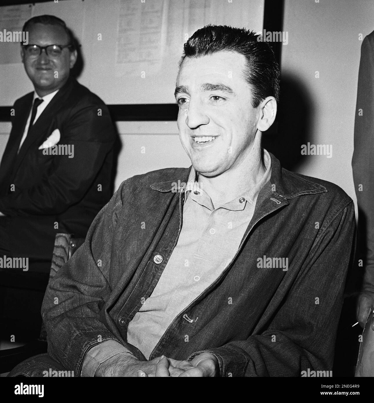 Wide smile crossed face of Caryl Chessman during an interview, Oct. 21 ...