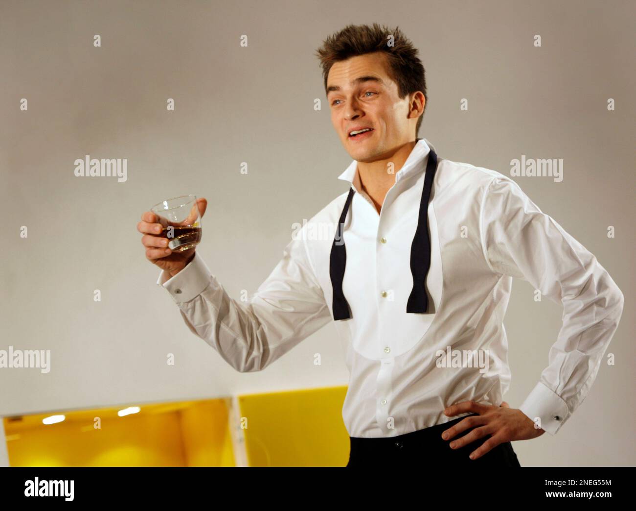 British actor Rupert Friend who plays Mitchell, performs a scene from ...