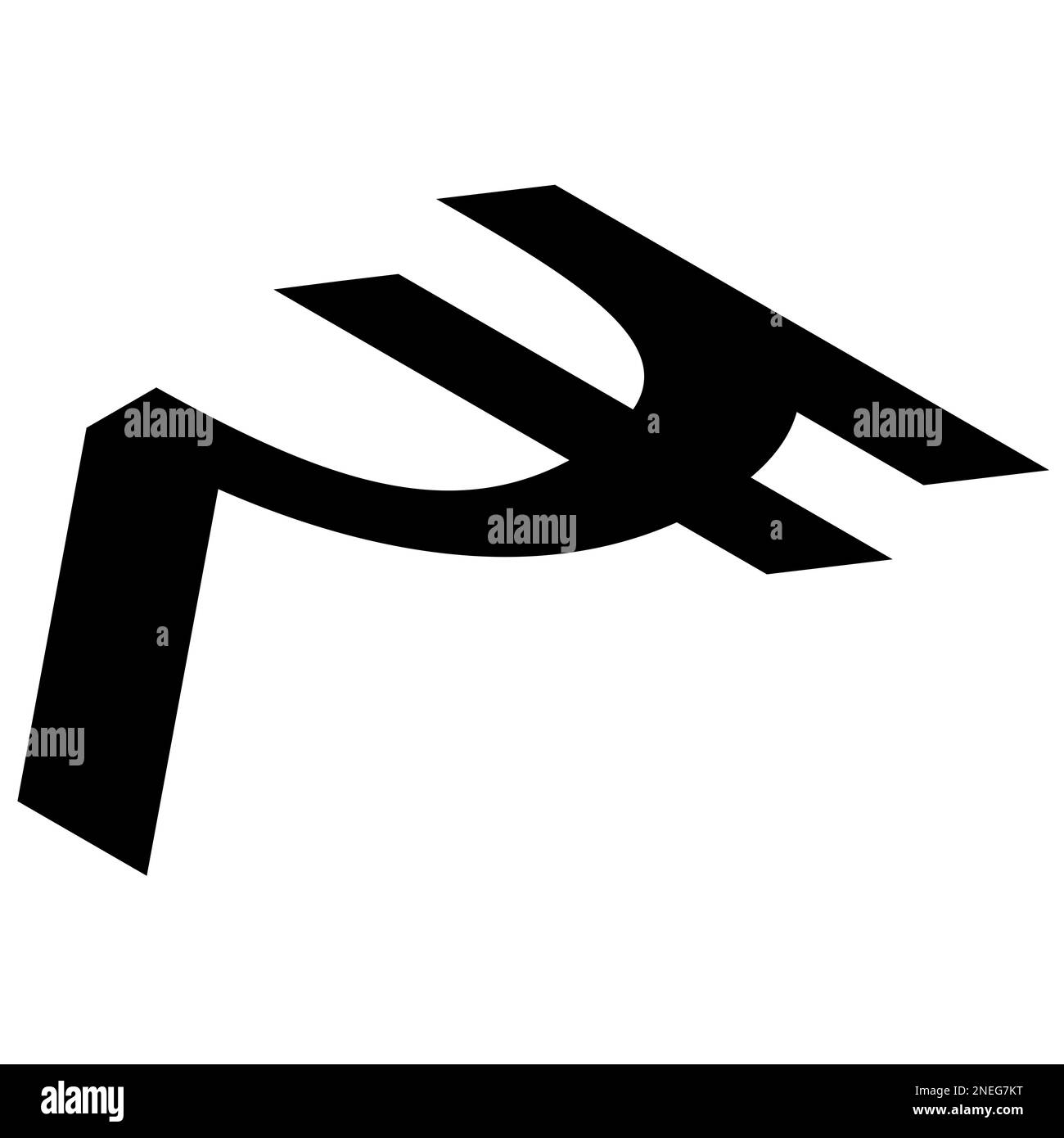 Indian Rupee INR currency sign isometric isolated on white background ...