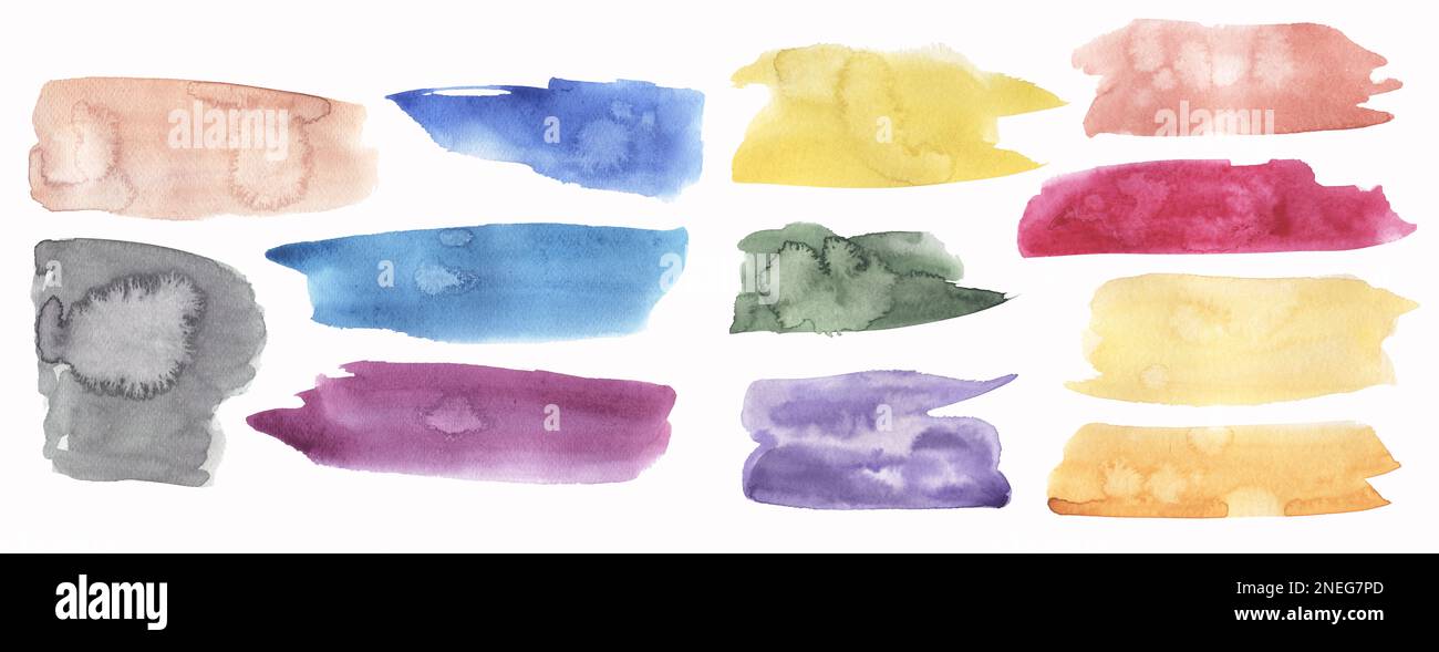 Watercolor color Backgrounds Clipart, Brush strokes illustration ...