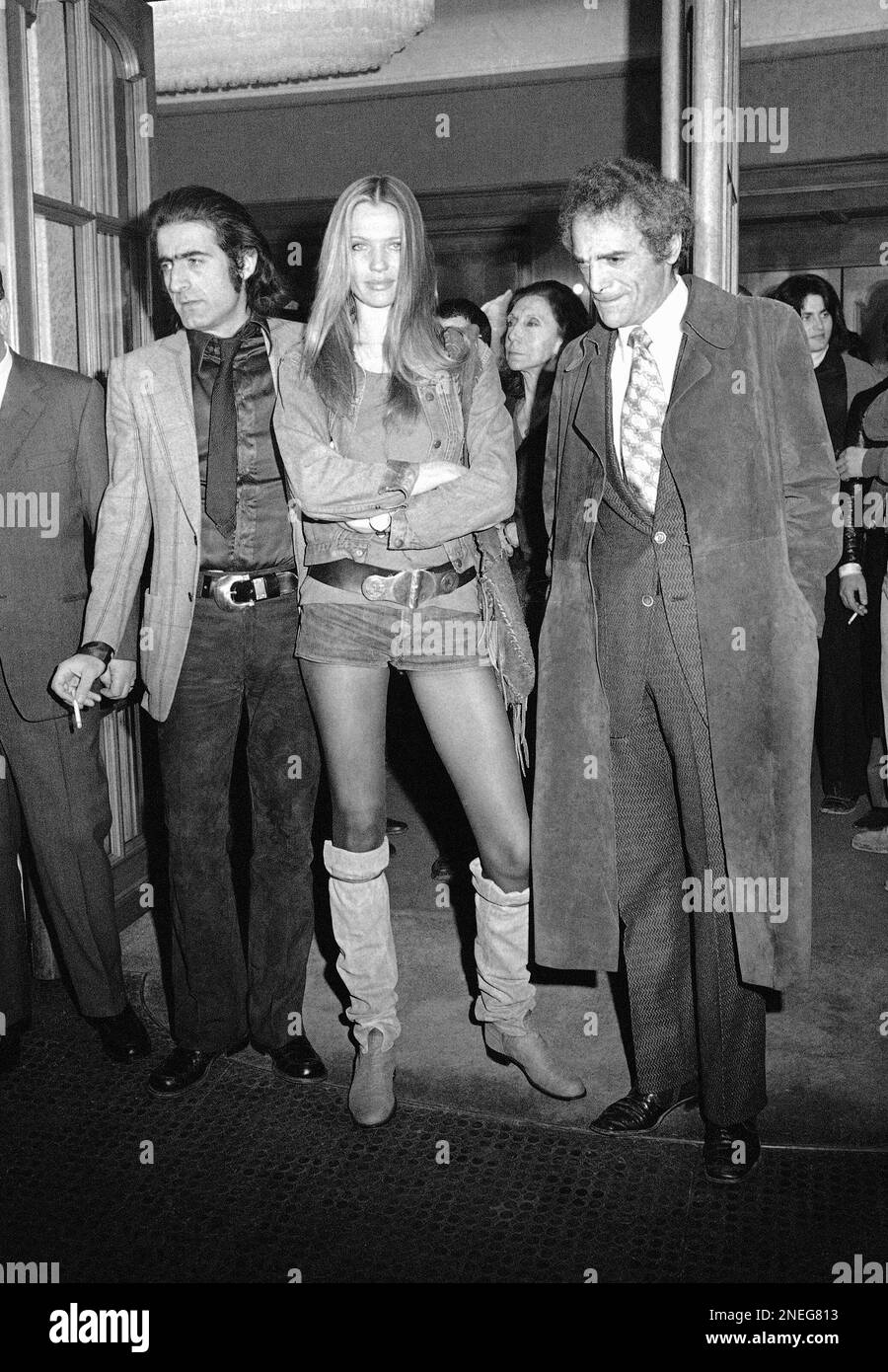 German-born model Verushka arrives in a Rome cinema on April 3, 1971 ...